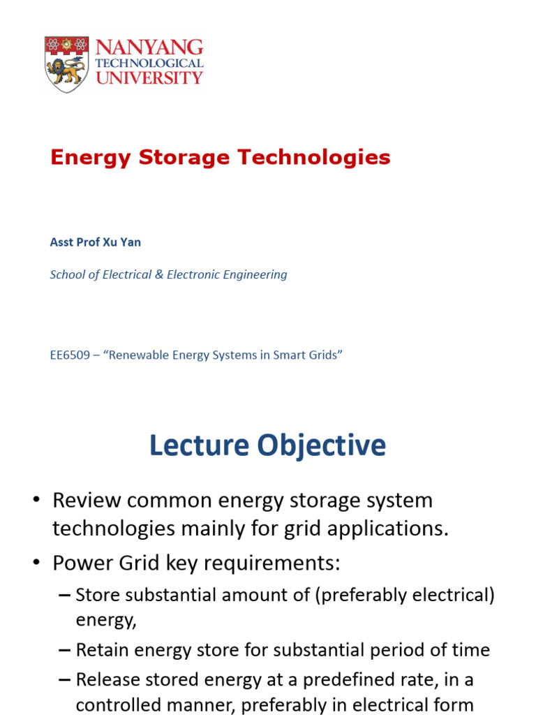 LECTURE 3 Energy Storage Technologies | PDF | Energy Storage | Fuel Cell