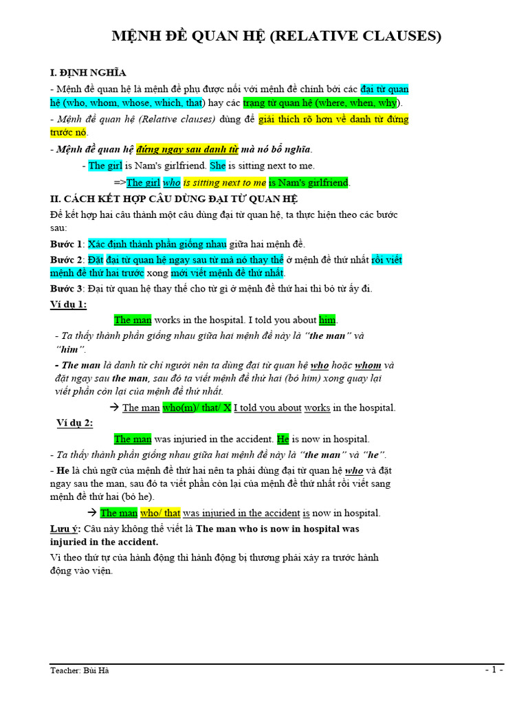 Relative Clauses | PDF