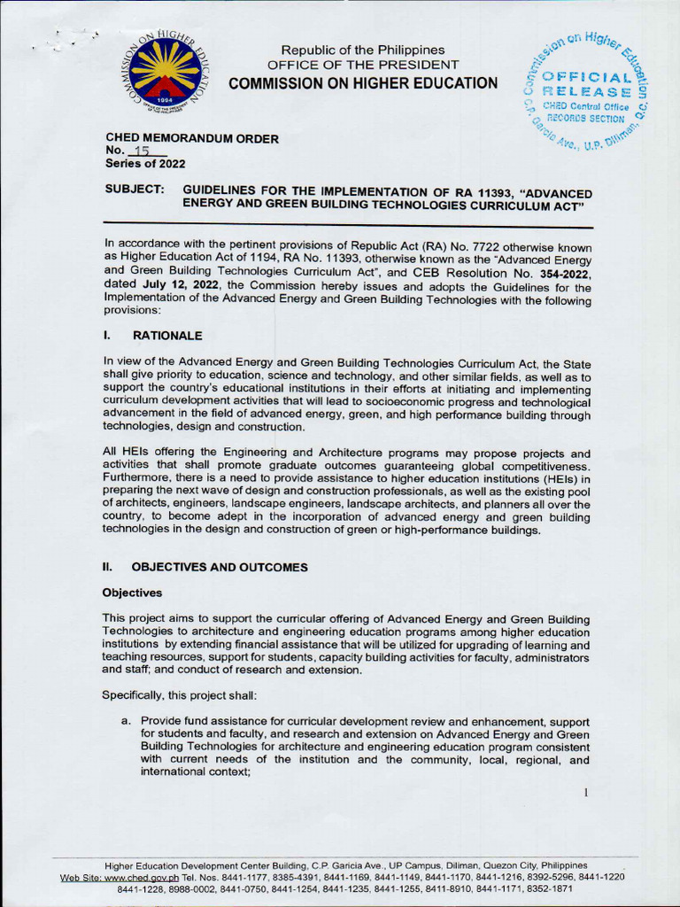 Cmo No. 15 S. 2022 | PDF