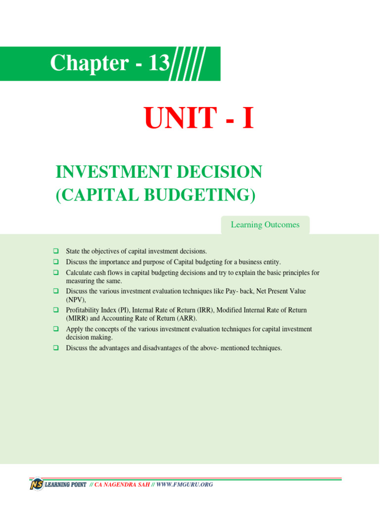 Investment Decision Questions | PDF | Depreciation | Internal Rate Of ...