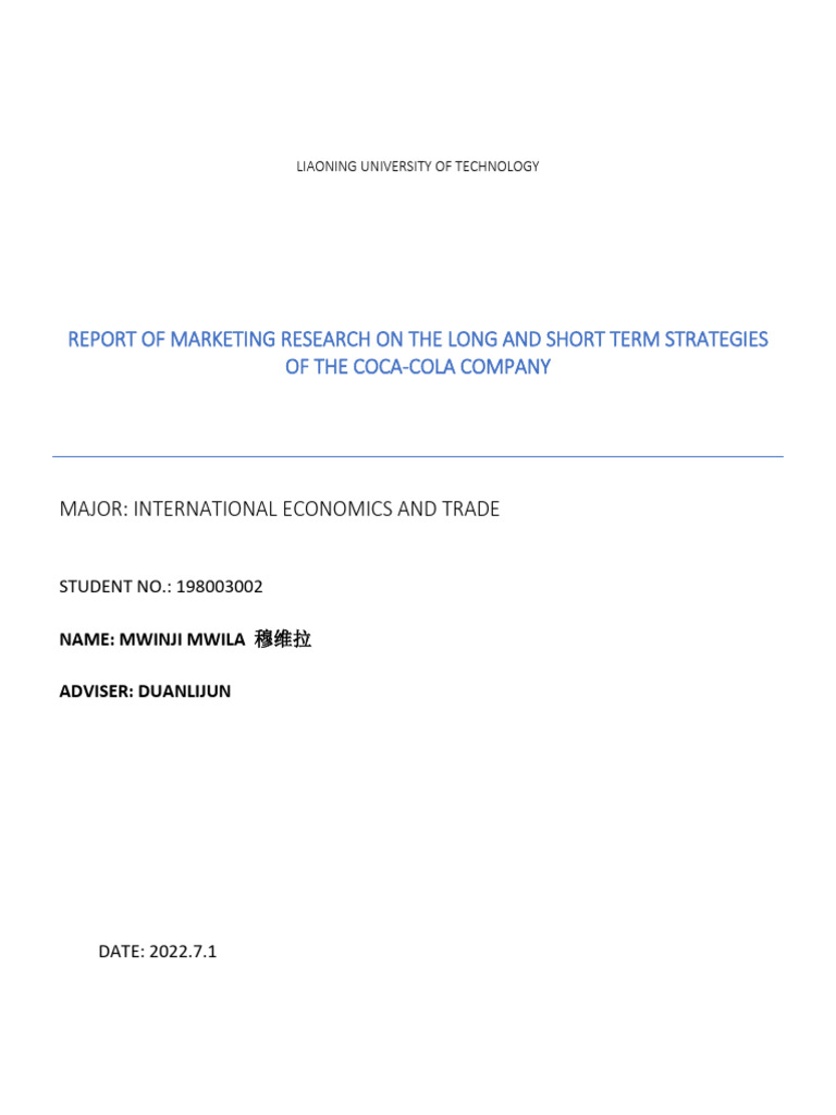 Marketing Research Paper | PDF | Pepsi Co | Coca Cola
