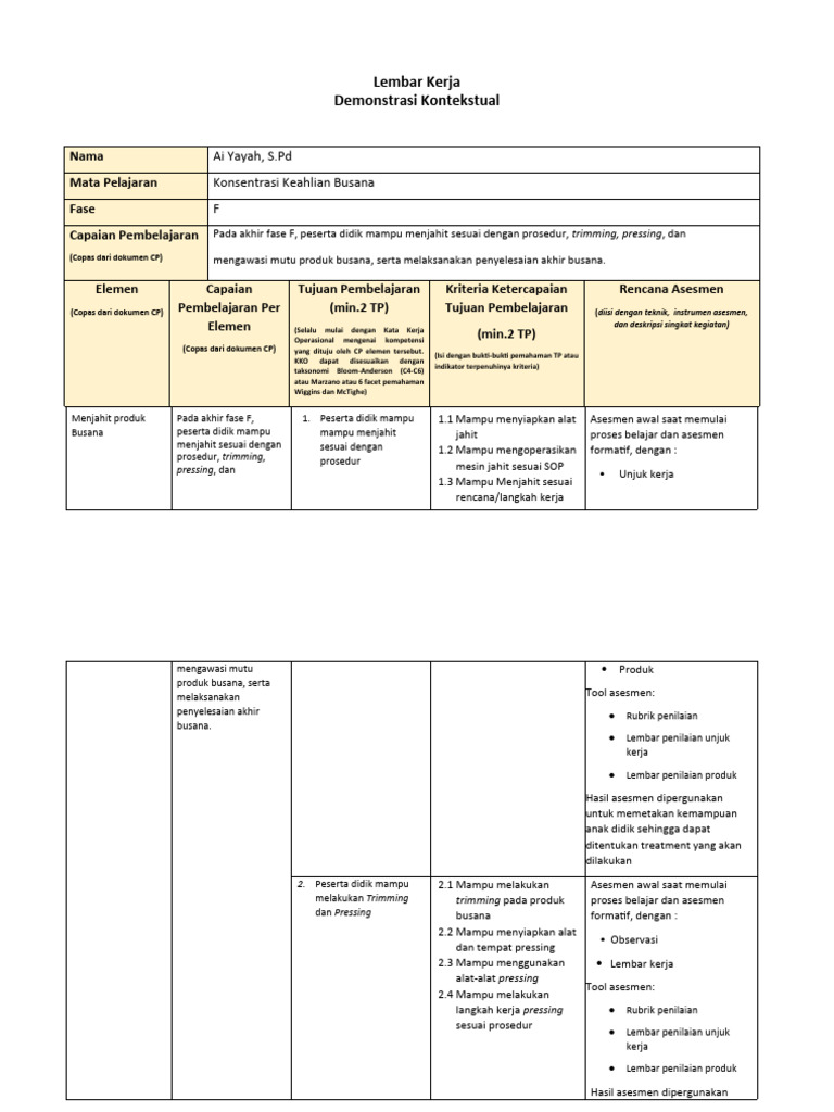 LK Menyusun KKTP Dan Rencana Asesmen-1 | PDF