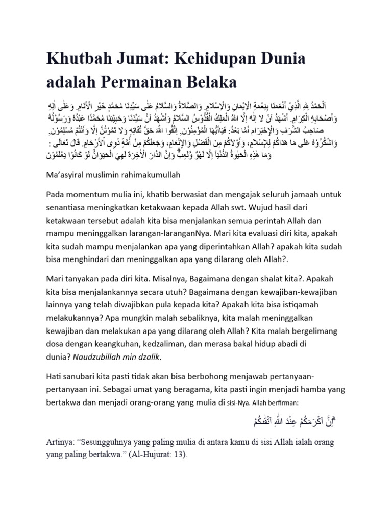 Khutbah Jumat Pdf
