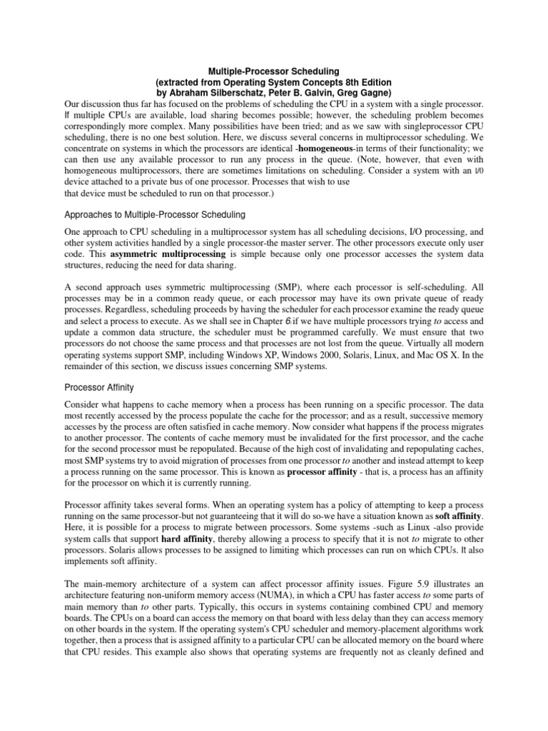 Multiple Processor Scheduling | PDF | Central Processing Unit | Thread (Computing)