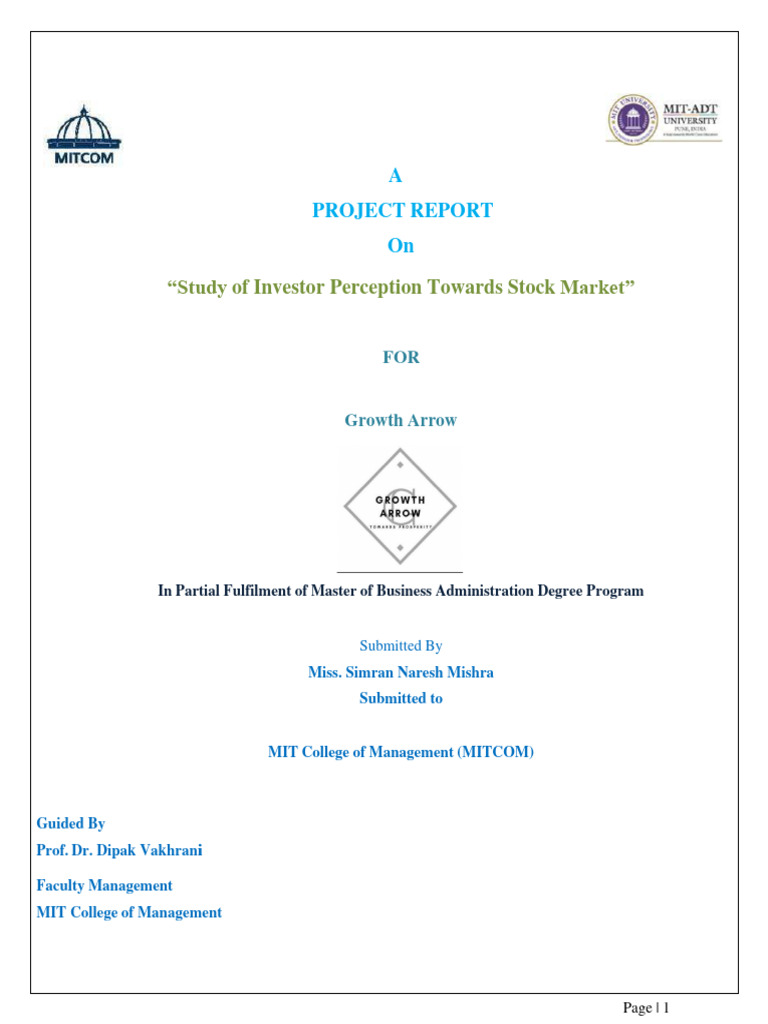 Simran Mishra Final PROJECT REPORT New | PDF | Stock Exchange | Stocks