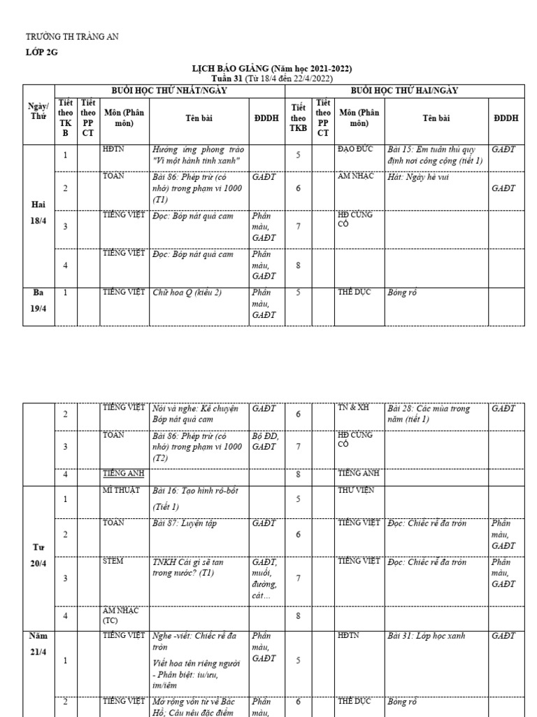 2G-LBG TRỰC TIẾP-T31+32 cũ | PDF