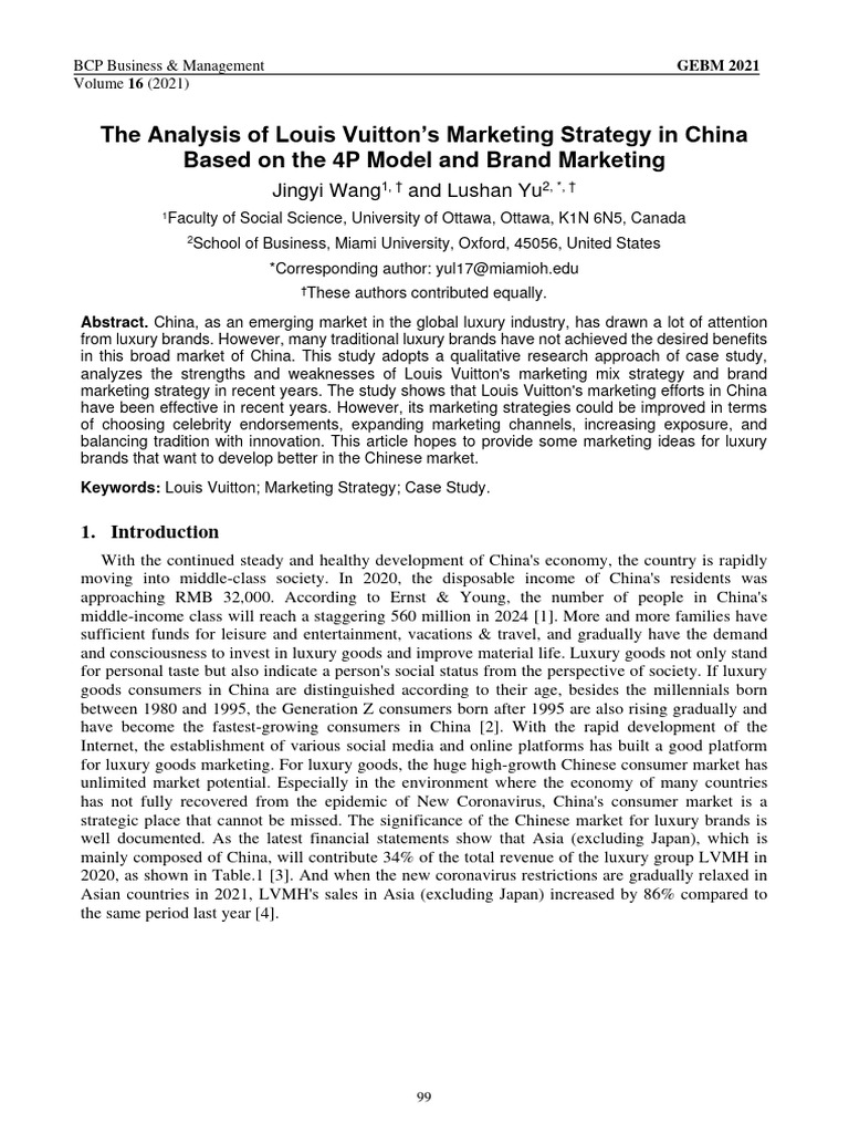 The Analysis of Louis Vuittons Marketing Strategy | PDF | Brand ...