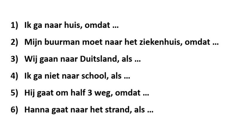 Omdat en Als Zinnen Maken | PDF