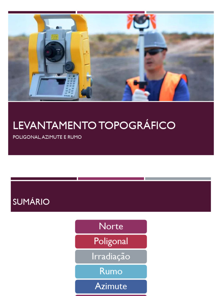 Aula 6 - Poligonal Rumo e Azimute | PDF | Magnetismo | Campo magnético ...