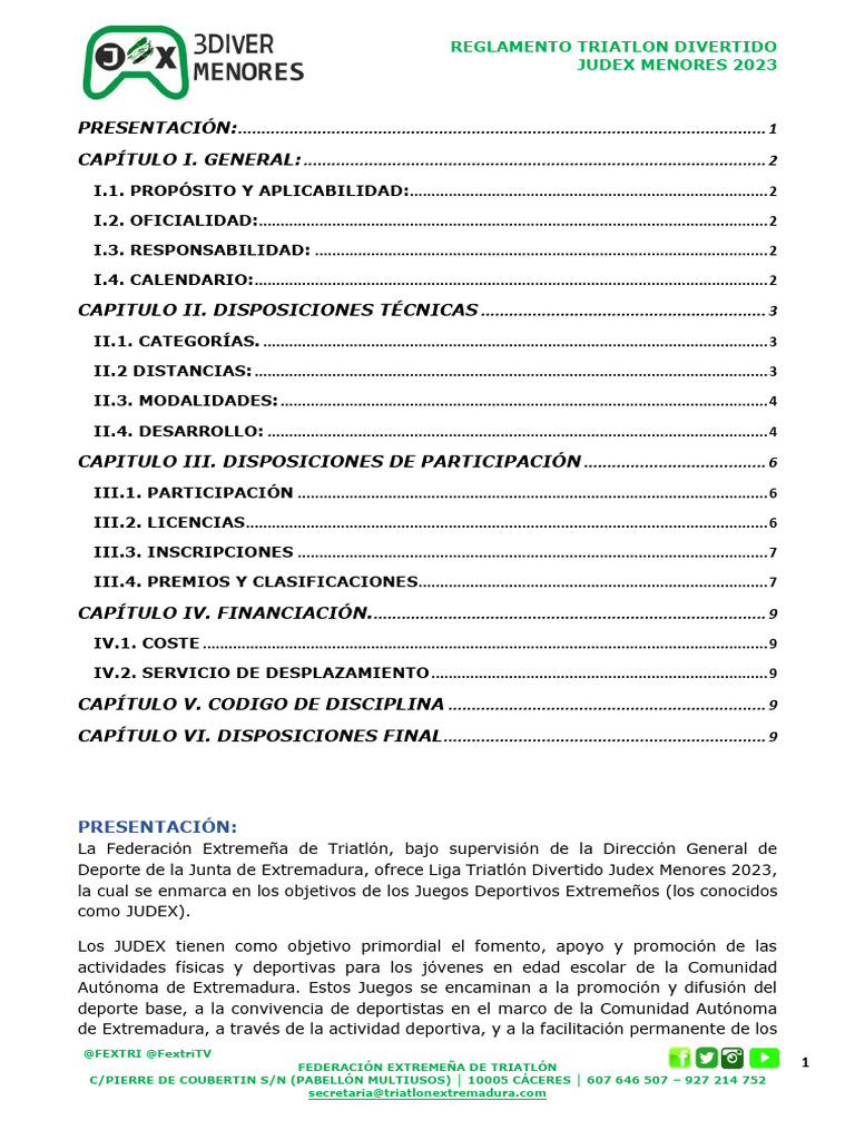 RGT TD Judex Menores 2023 | PDF | Triatlón | Carreras