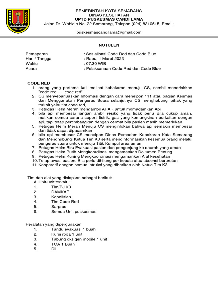 1.4.4.3 Notulen CODE Red Dan Blue | PDF