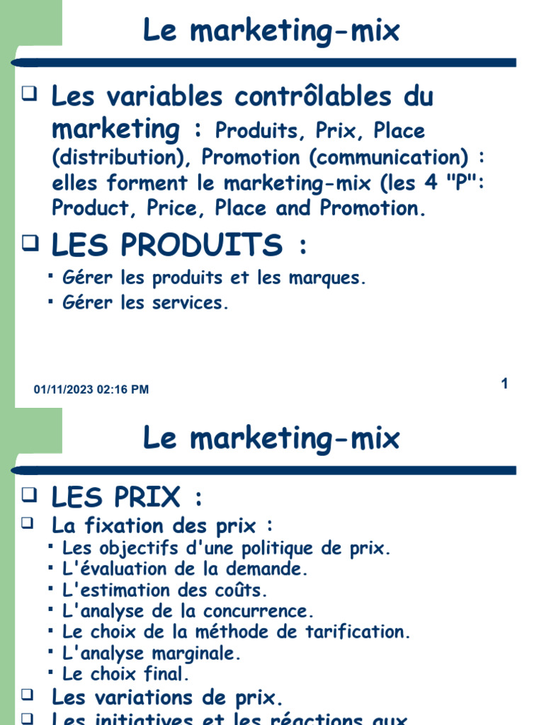 Comprendre le marketing-mix et les produits | PDF | Marque ...