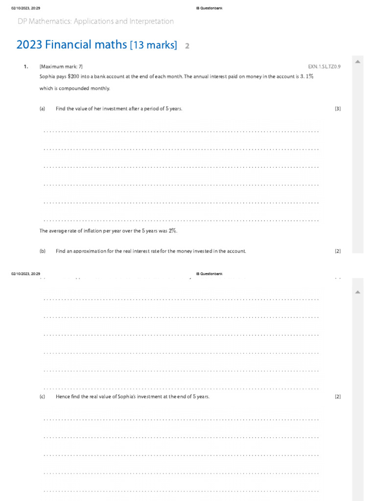 2023 Financial Maths | PDF | Interest | Personal Finance