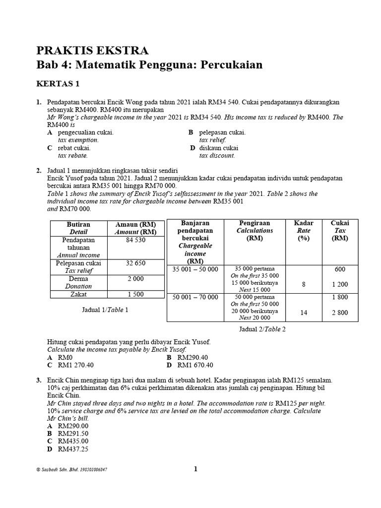 Praktis Ekstra Ting 5 Bab 4 | PDF