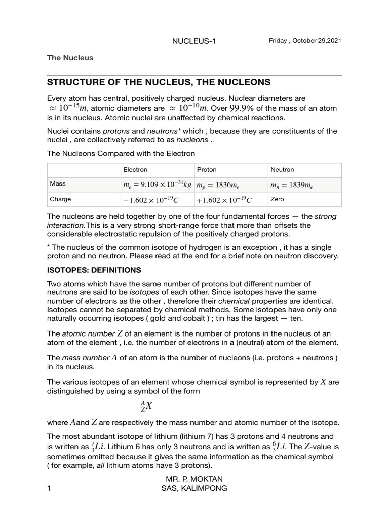 The Nucleus - 2 - 083644 | PDF | Atomic Nucleus | Isotope