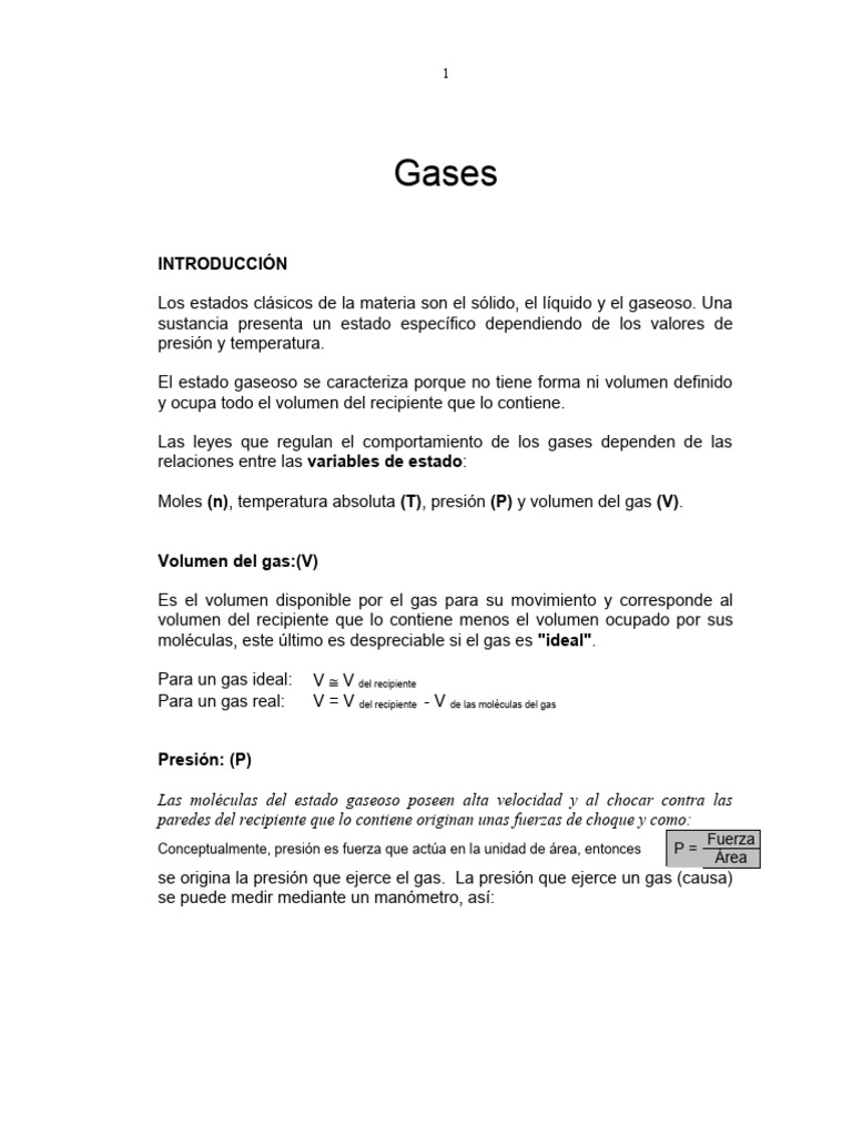 Cap 6 Gases Pdf Gases Presión