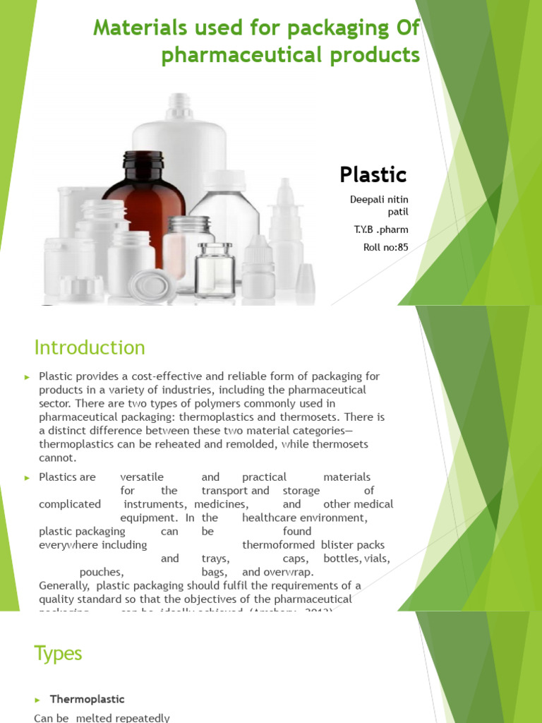 Materials Used For Packaging of Pharmaceutical Products: Plastic | PDF ...