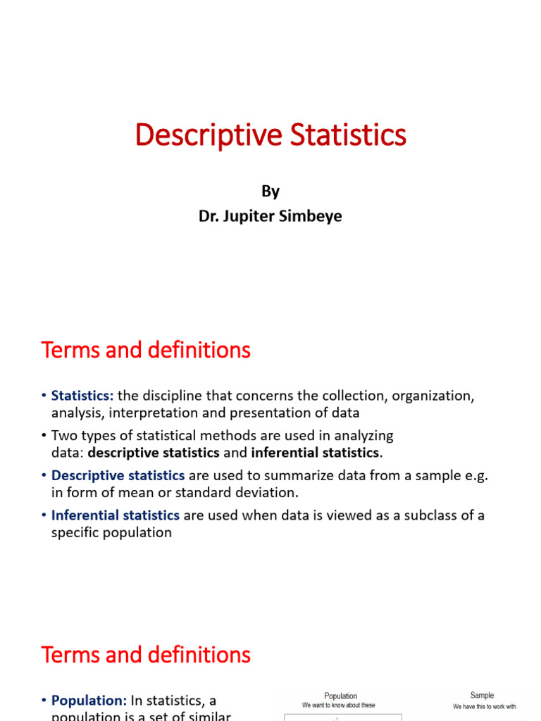 Terms and Definitions | PDF | Statistics | Probability Distribution