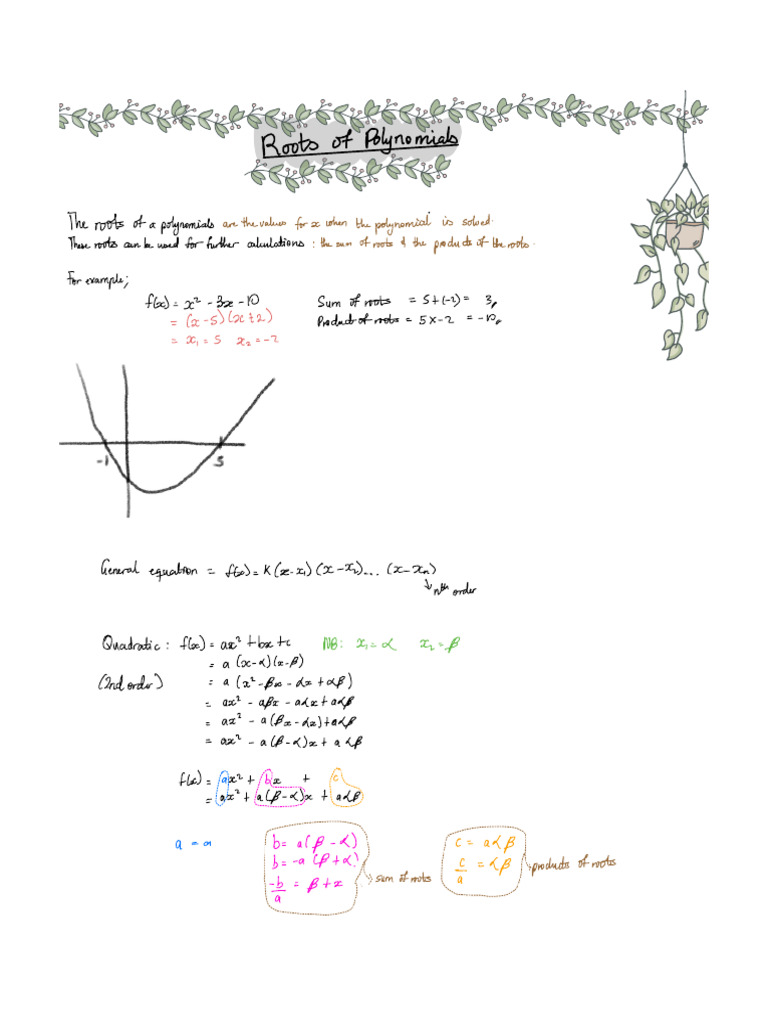 Roots of Polynomials | PDF | Quadratic Equation | Polynomial