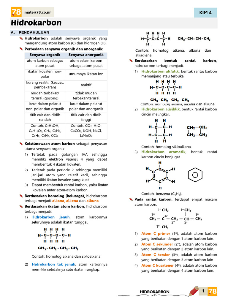 Materi 78. Hidrokarbon | PDF