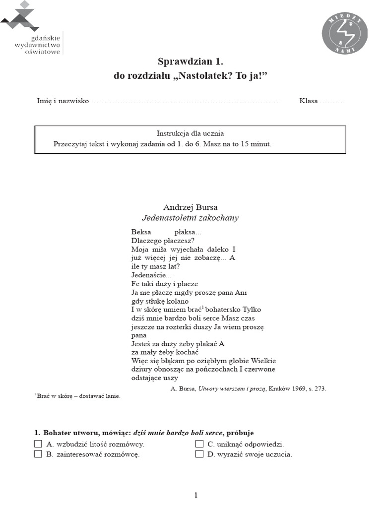 Test Klasa 6 | PDF