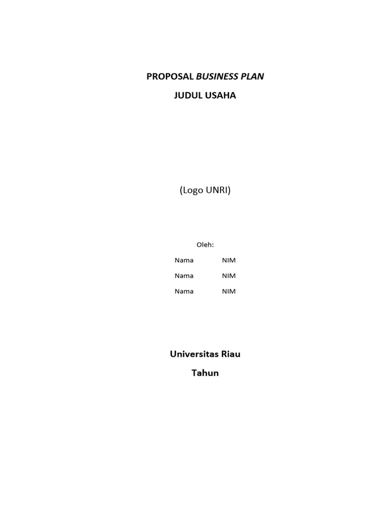 Template Proposal Business Plan | PDF