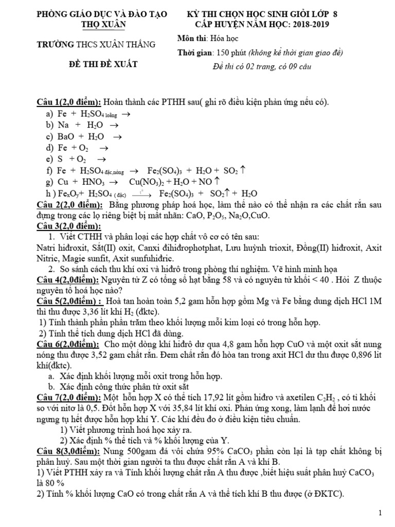 28845.Đề thi chọn HSG | PDF