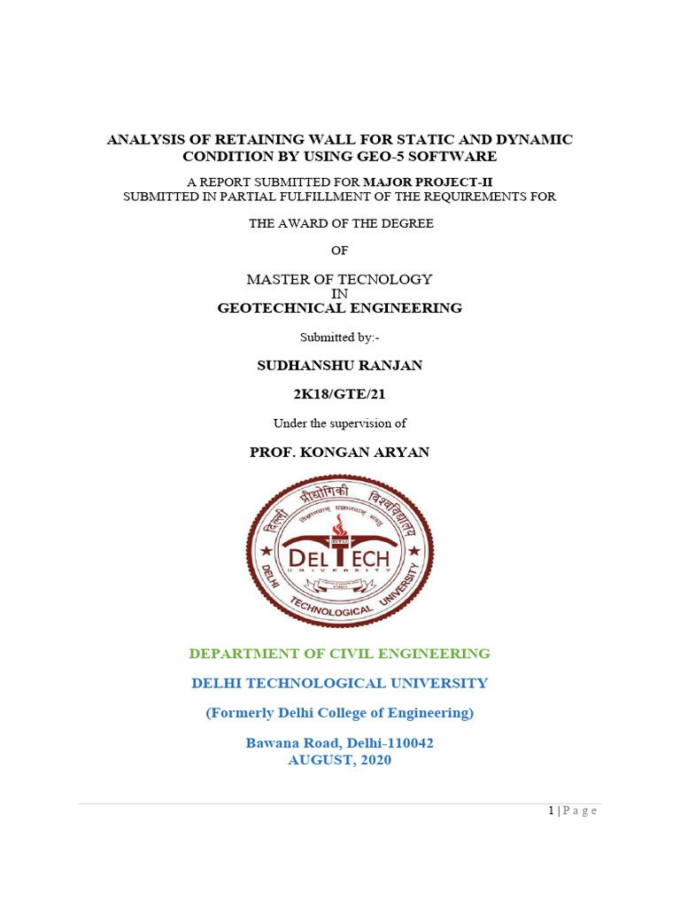 M.Tech. SUDHANSHU RANJAN | PDF | Deep Foundation | Force
