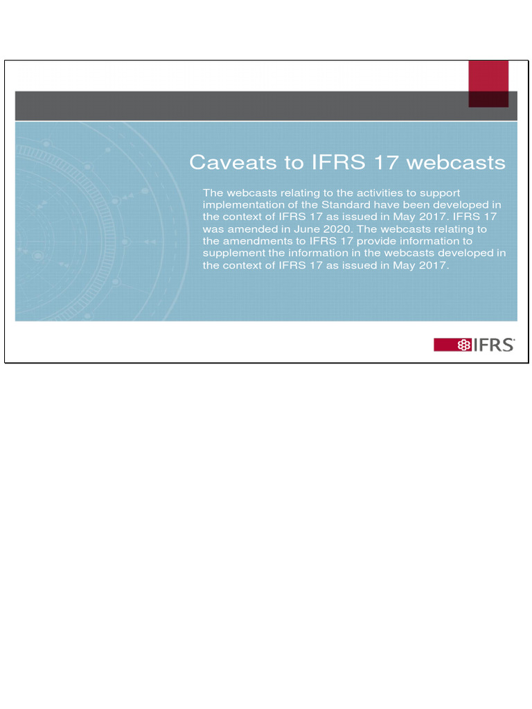 IFRS 17 Transition Webcasts Overview | PDF | International Financial ...