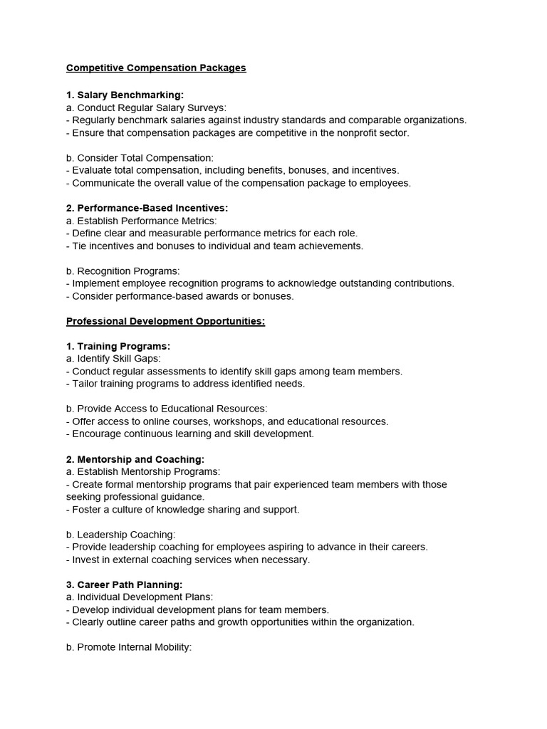 Competitive Compensation Packages | PDF | Mentorship | Employment