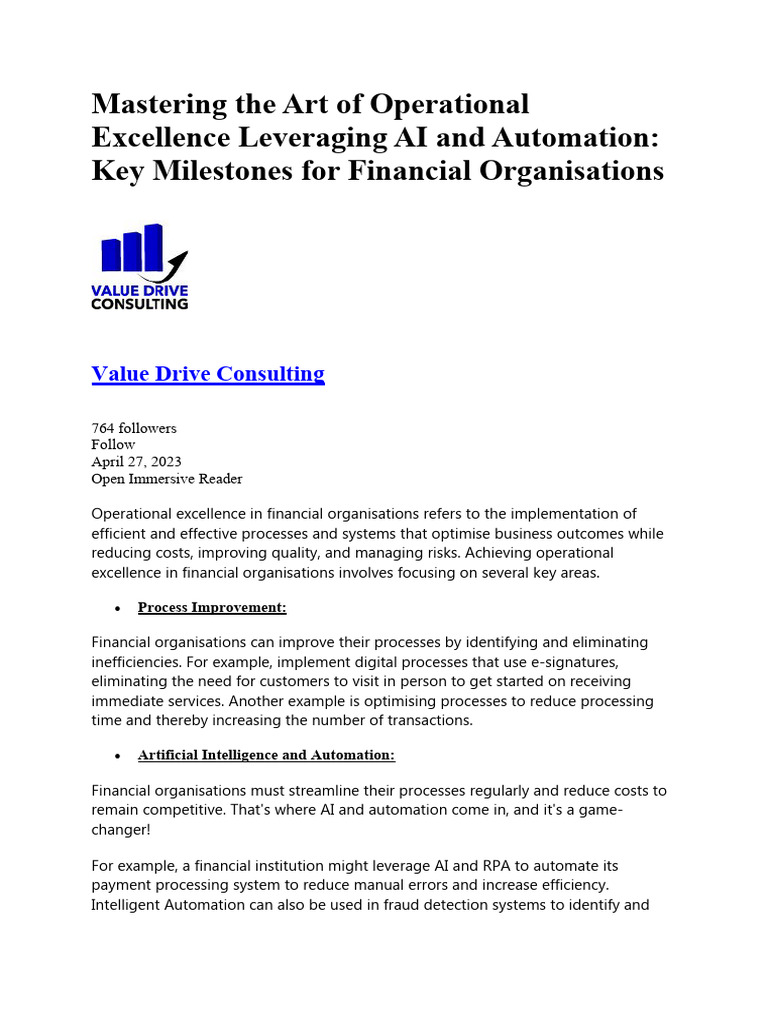 Mastering The Art of Operational Excellence Leveraging AI and ...