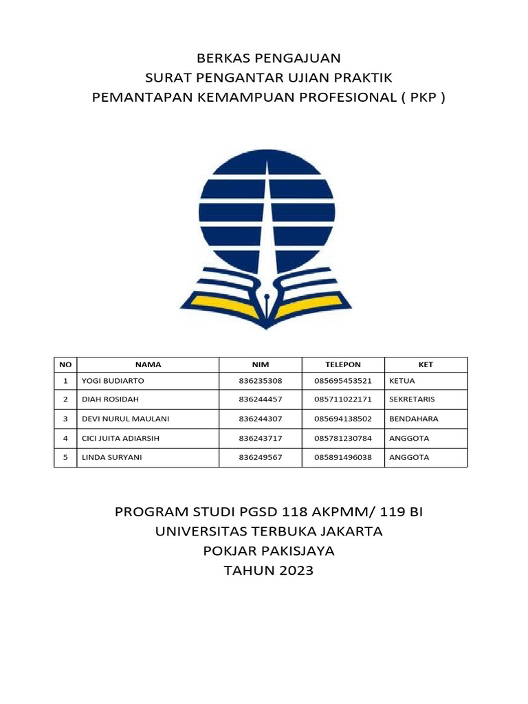 Berkas Pengajuan Praktik PKP Kelompok A Pokjar Pakisjaya | PDF