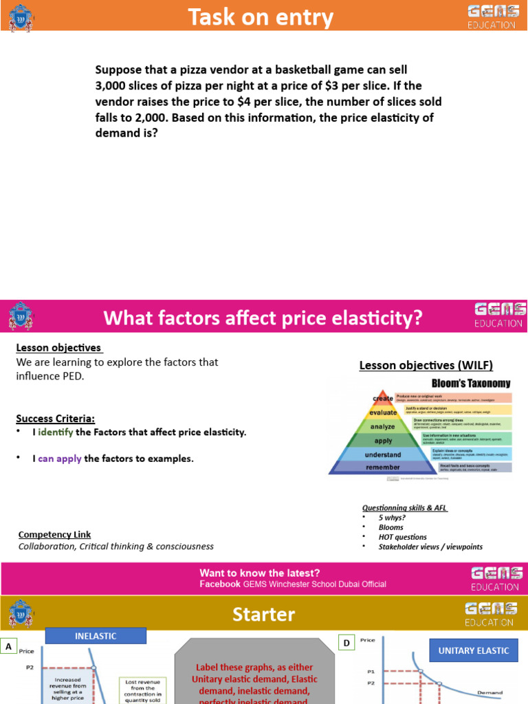 Year10 - Eco - 2.factors Affecting PED | PDF | Elasticity (Economics) | Demand