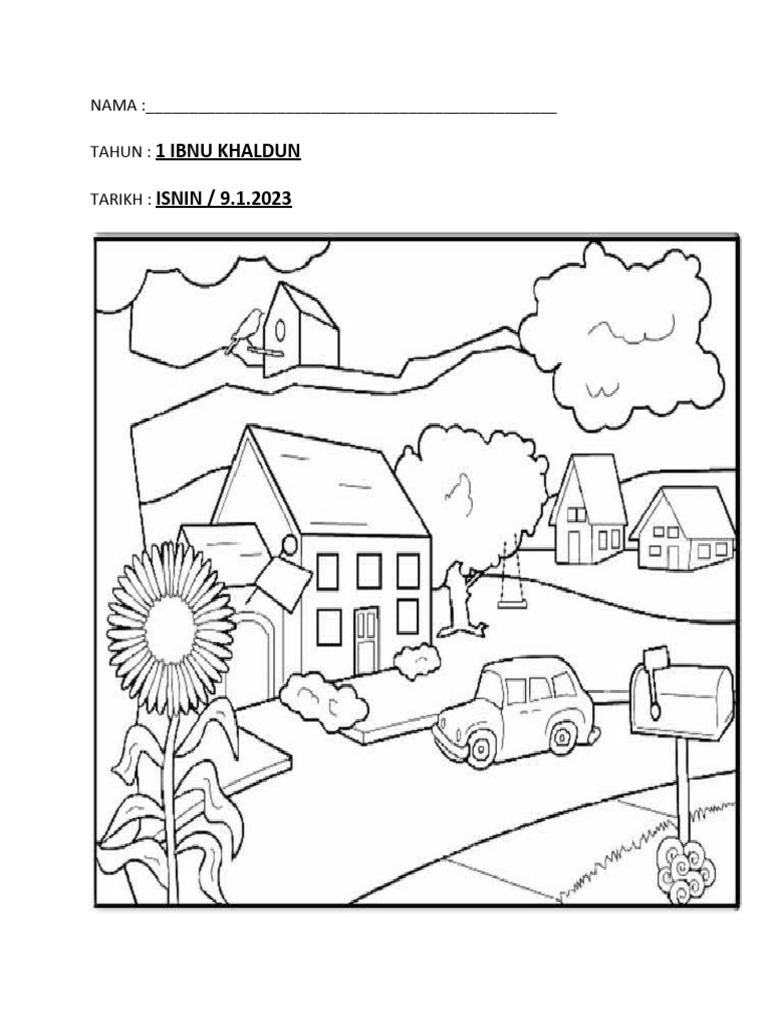 Lembaran Mewarna Tahun 1 | PDF | Ilmu Sosial | Sains & Matematika