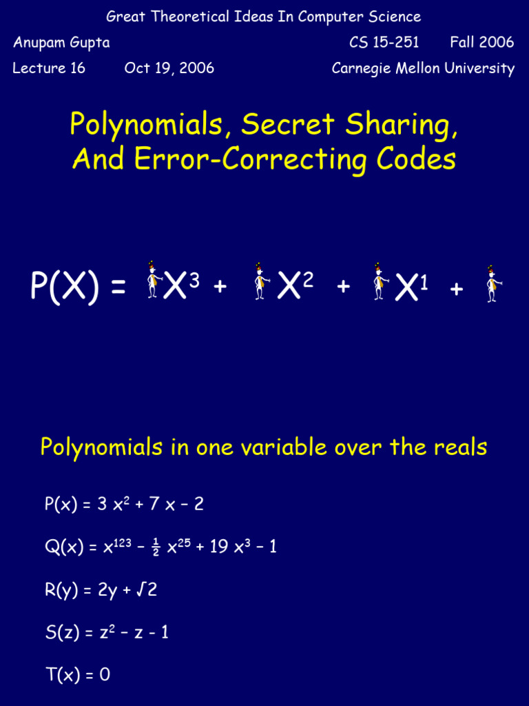 Lecture16 Pre Pdf Polynomial Error Detection And Correction