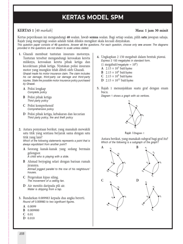 Kertas Model SPM (Versi Digital) | PDF | Euclidean Geometry | Elementary Geometry