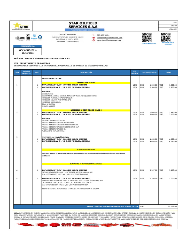 SDV-03196 RV1 | PDF | Cliente