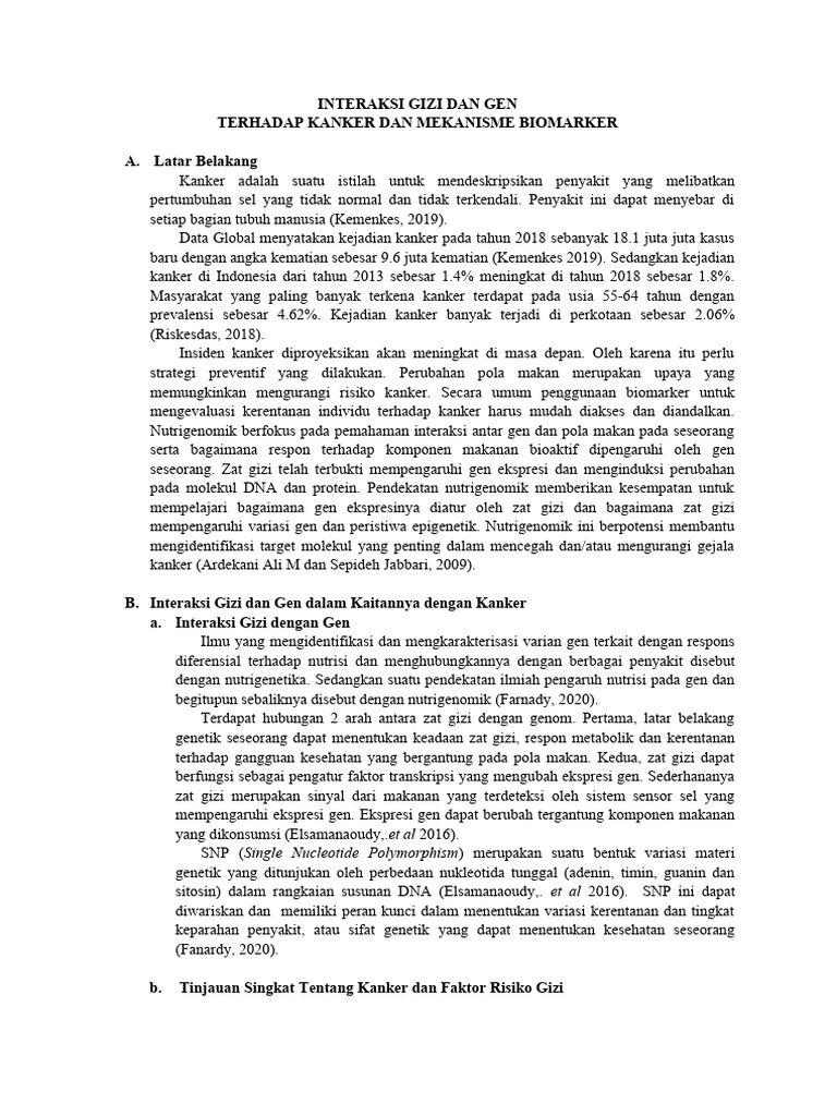 Nutrigenomik dan Kanker | PDF