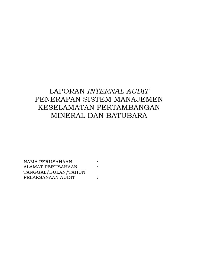 Contoh Laporan Audit SMKP - 1 | PDF