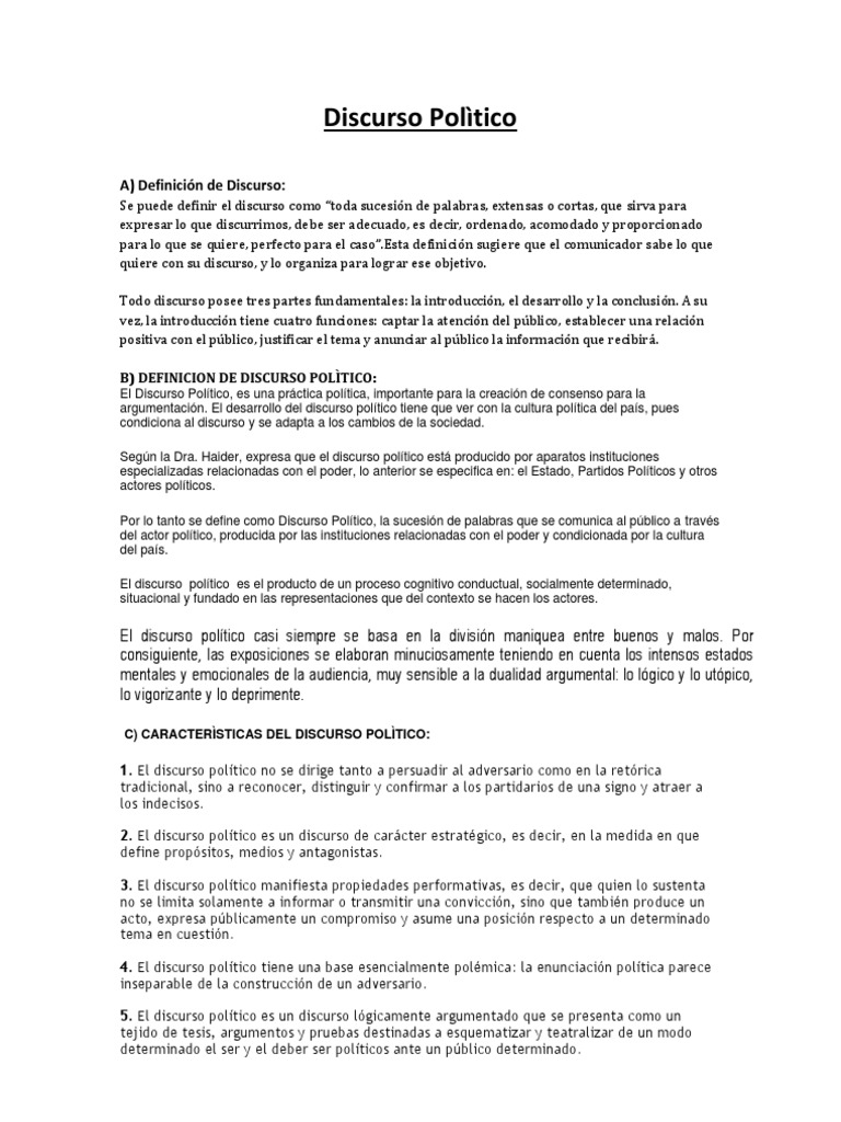 Discurso Politico
