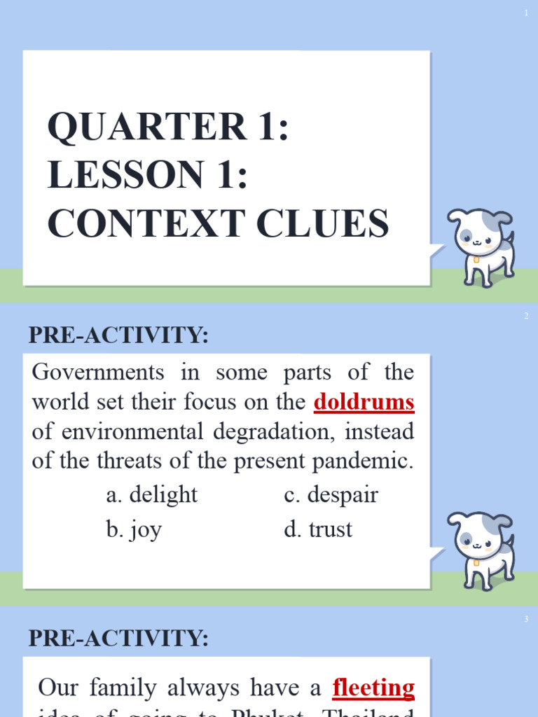 Context Clues for Young Learners | PDF