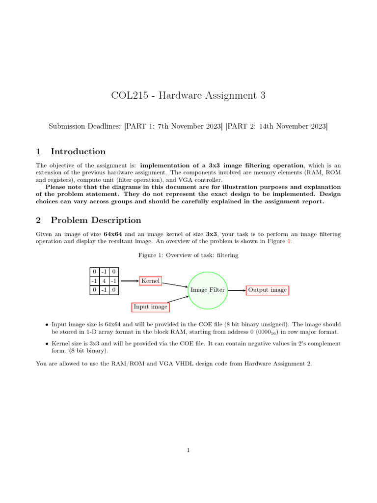 COL215 HW Assignment 3x3 Filter-2 | PDF | Random Access Memory | Vhdl COL215 HW Assignment 3x3 Filter-2 | PDF | Random Access Memory | Vhdl