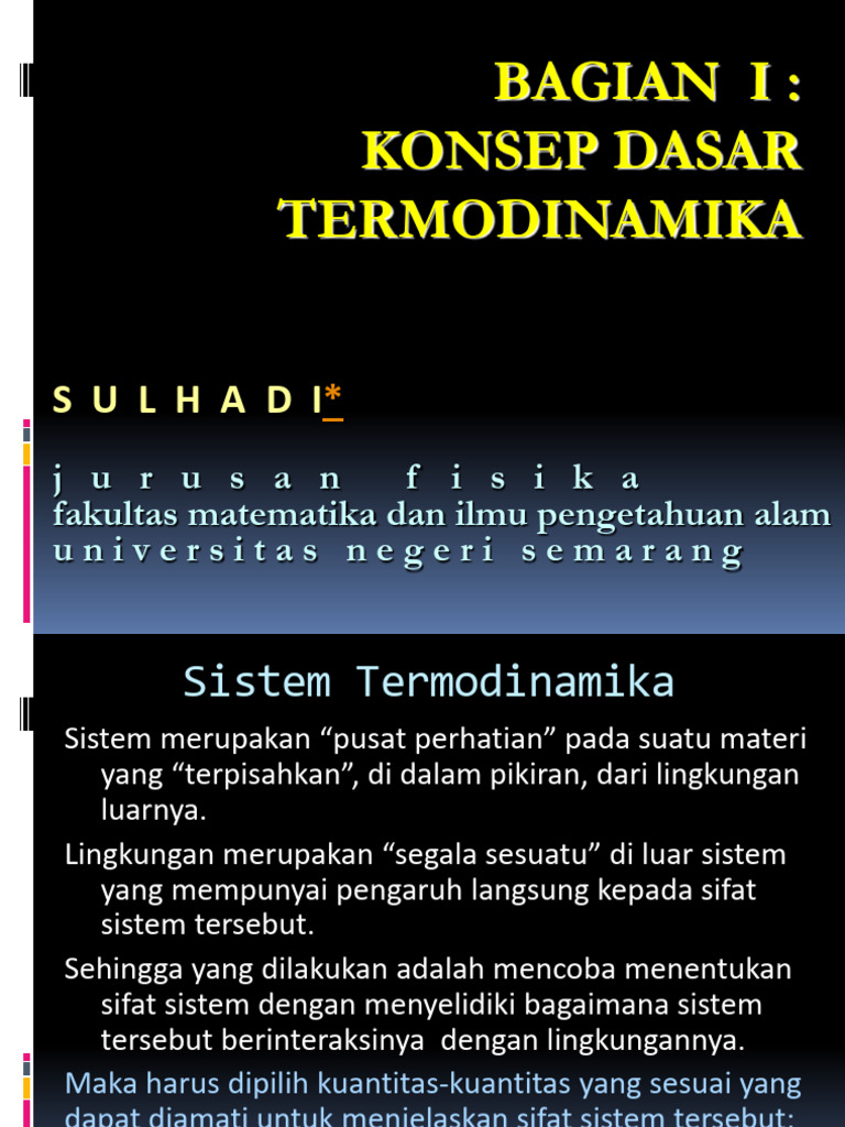 Bahan Ajar Termodinamika Bahan Ajar Termodinamika Konsep Dasar Termodinamika | PDF