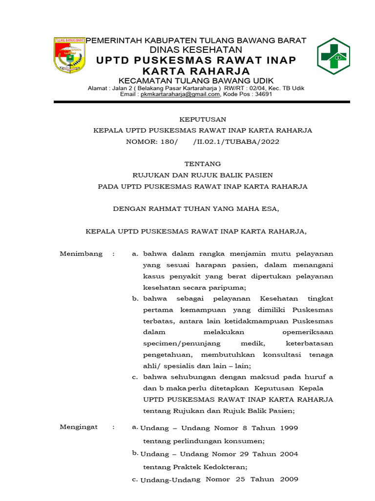 SK Rujukan Balik | PDF