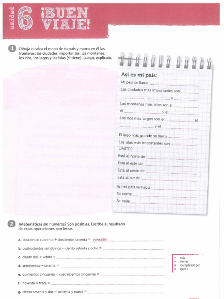 U6 ¡Buen viaje!-Ejercicios | PDF