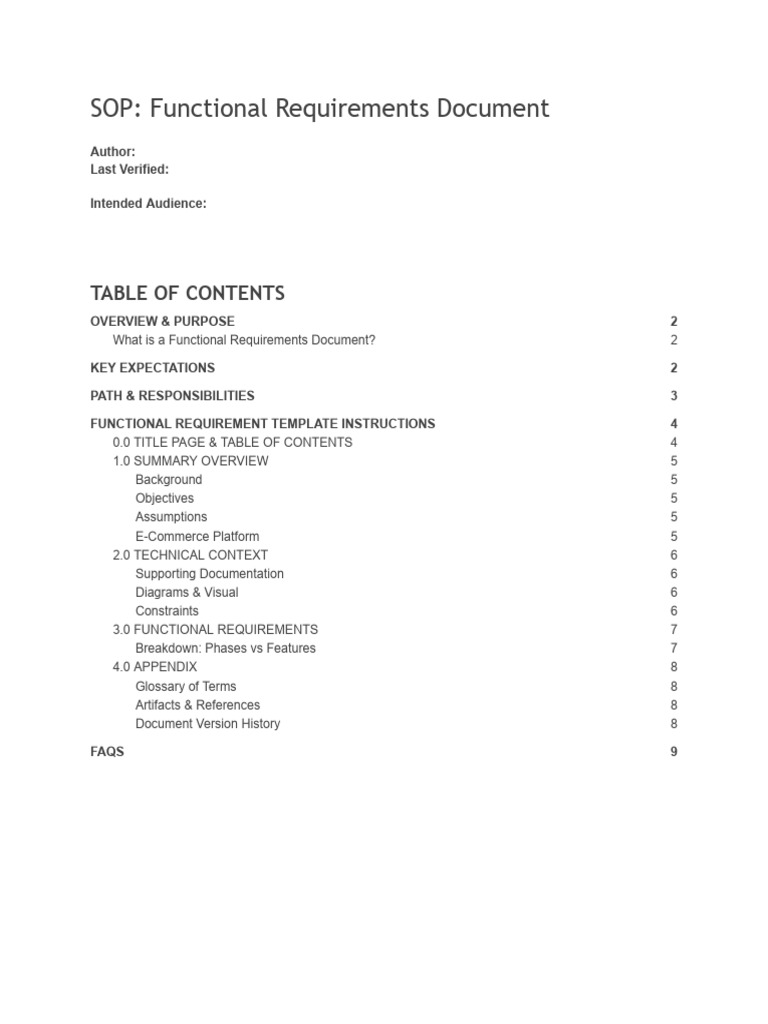 SOP - Functional Requirements Document | PDF | Information | Scope (Computer Science)