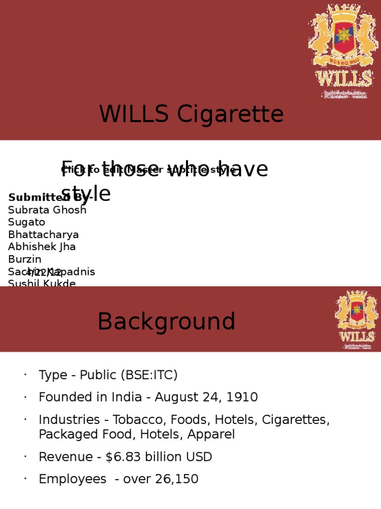 WILLS Cigarette | PDF | Cigarette | Smoking