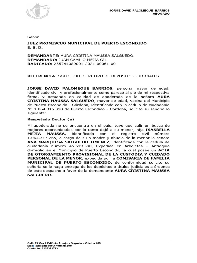 Solicitud de Retiro Judiciales | PDF | Justicia | Crimen y violencia