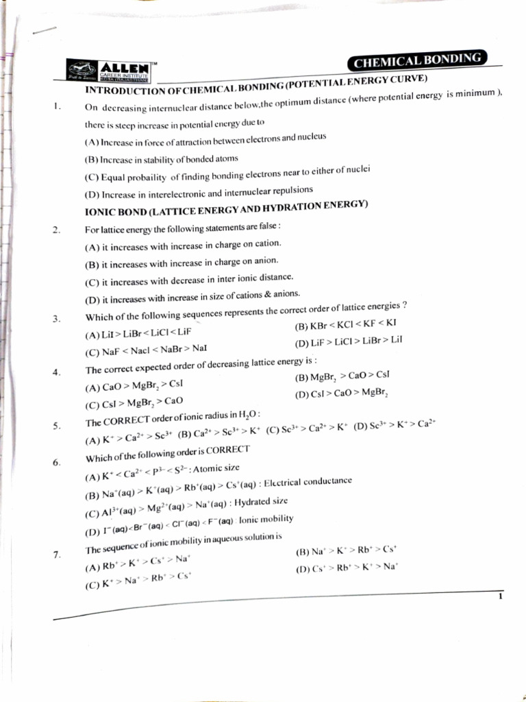 Chemical Bonding | PDF | Intermolecular Force | Chemical Bond