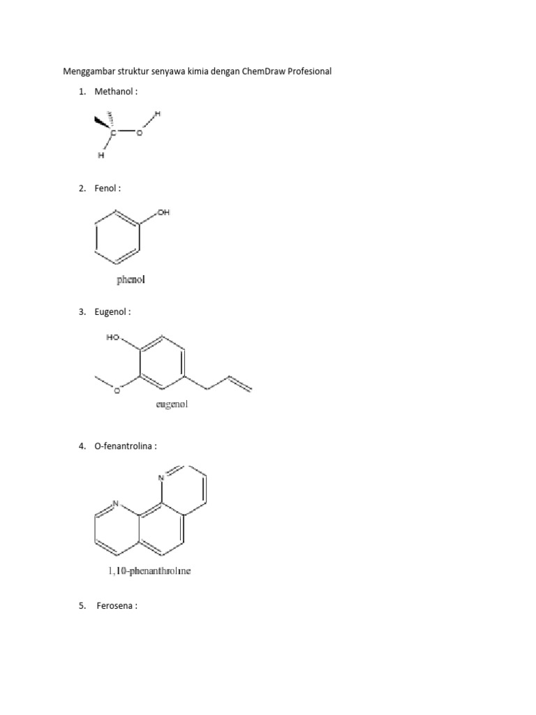 Menggambar Struktur Senyawa Kimia Dengan ChemDraw Profesional | PDF